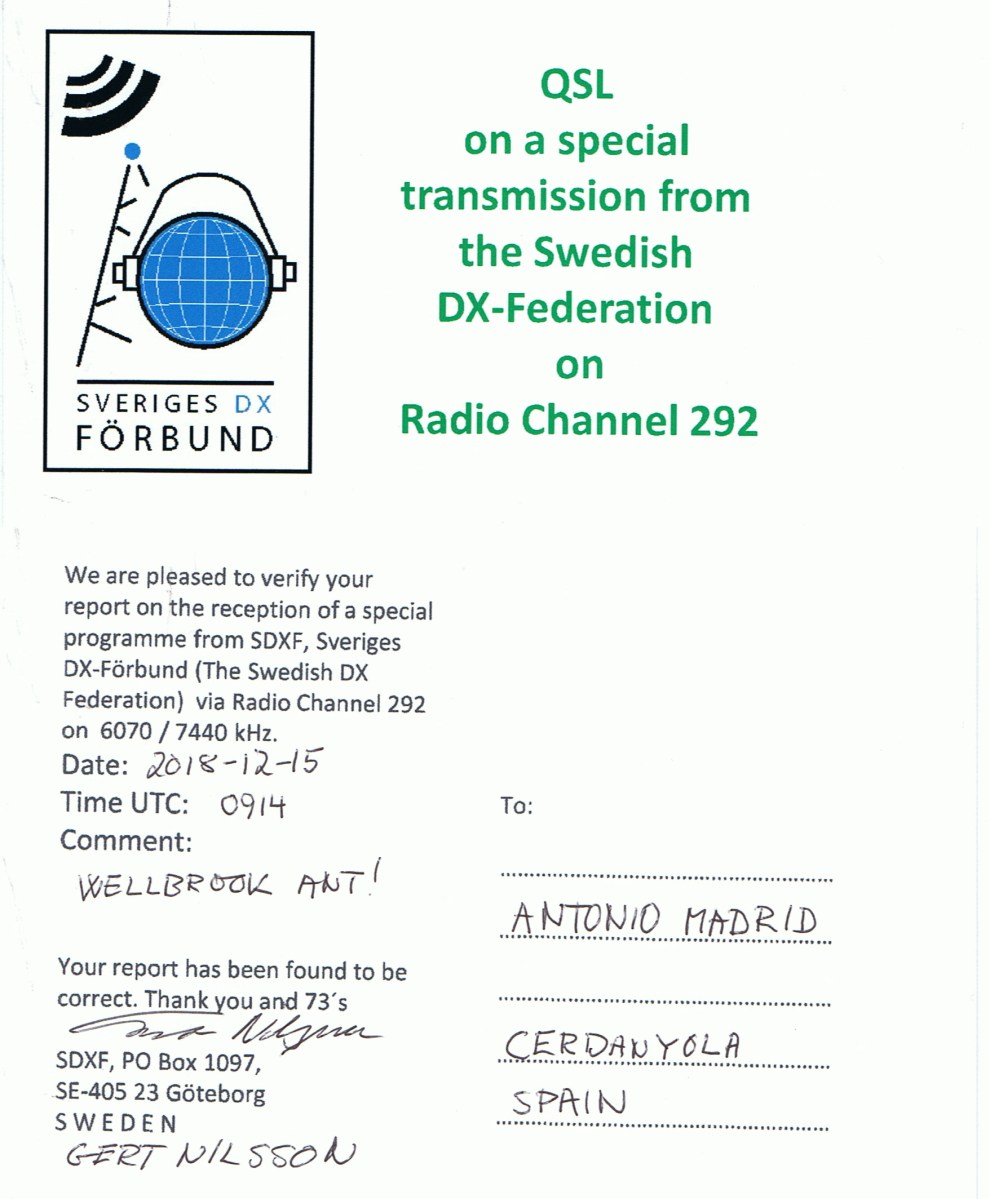 Recibida QSL de SDXF – El Radioescucha