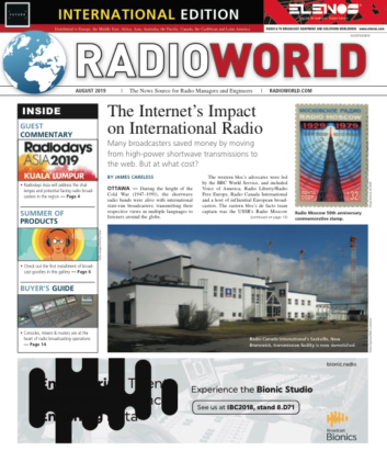 Ya disponible Radio World International – Agosto 2019 – El Radioescucha