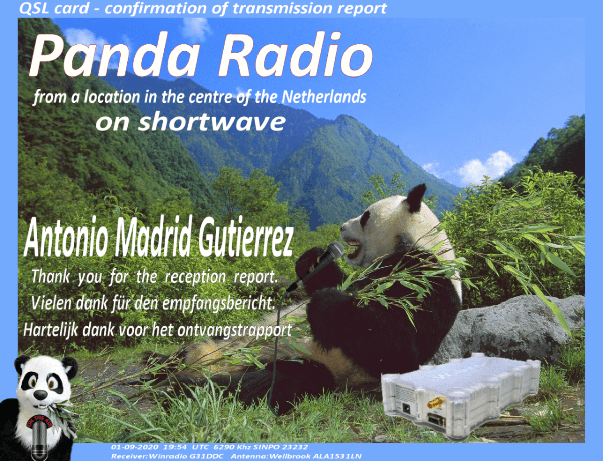 Recibida E-QSL de Panda Radio – El Radioescucha