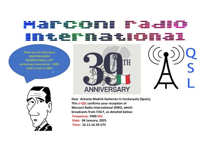 Recibida E-QSL de WBCQ – Radio Angela – El Radioescucha