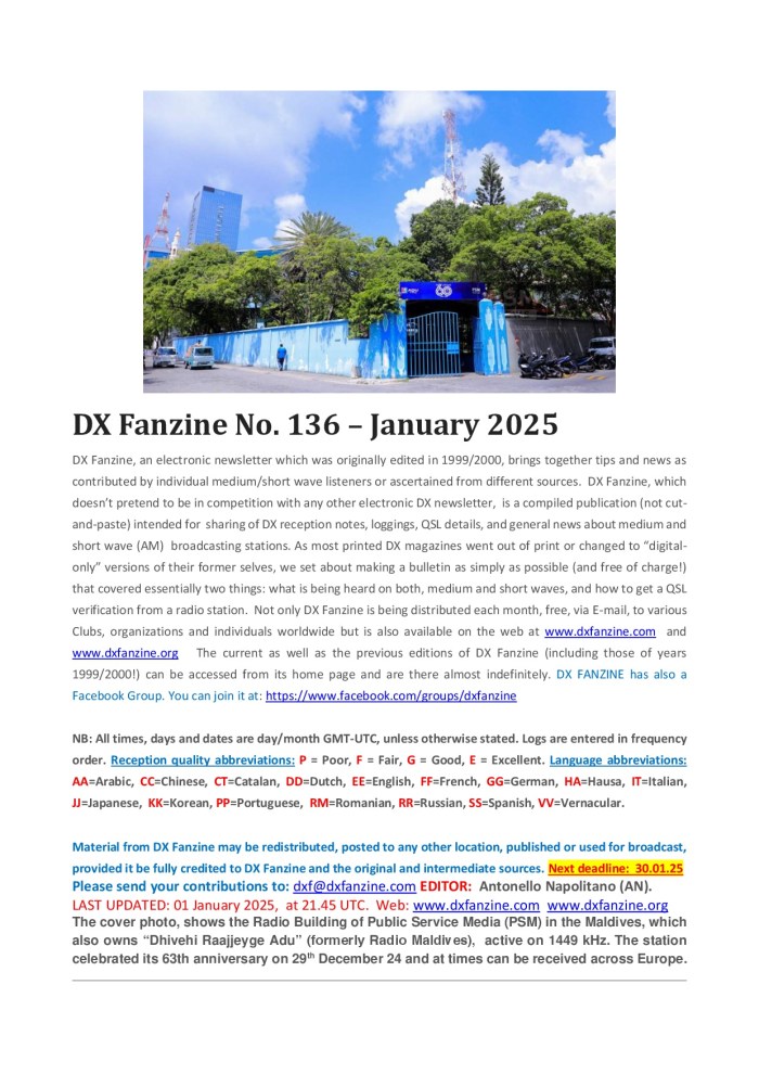 Ya Disponible DX Fanzine No. 136 – El Radioescucha